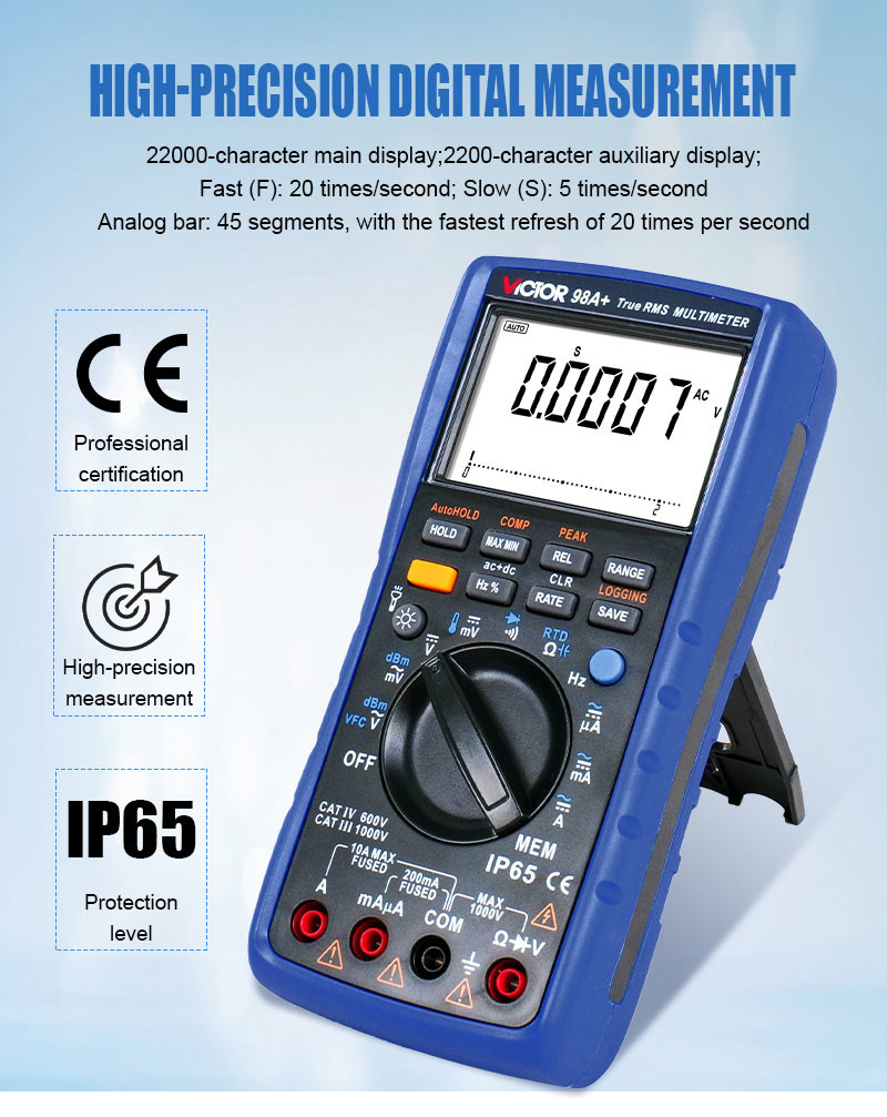 VICTOR 98A+ VICTOR Digitales Multimeter 22000 Zählungen Anzeige ...